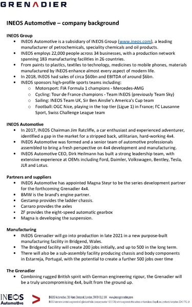 INEOS Automotive reveals the design of its upcoming 4x4, the Grenadier ...