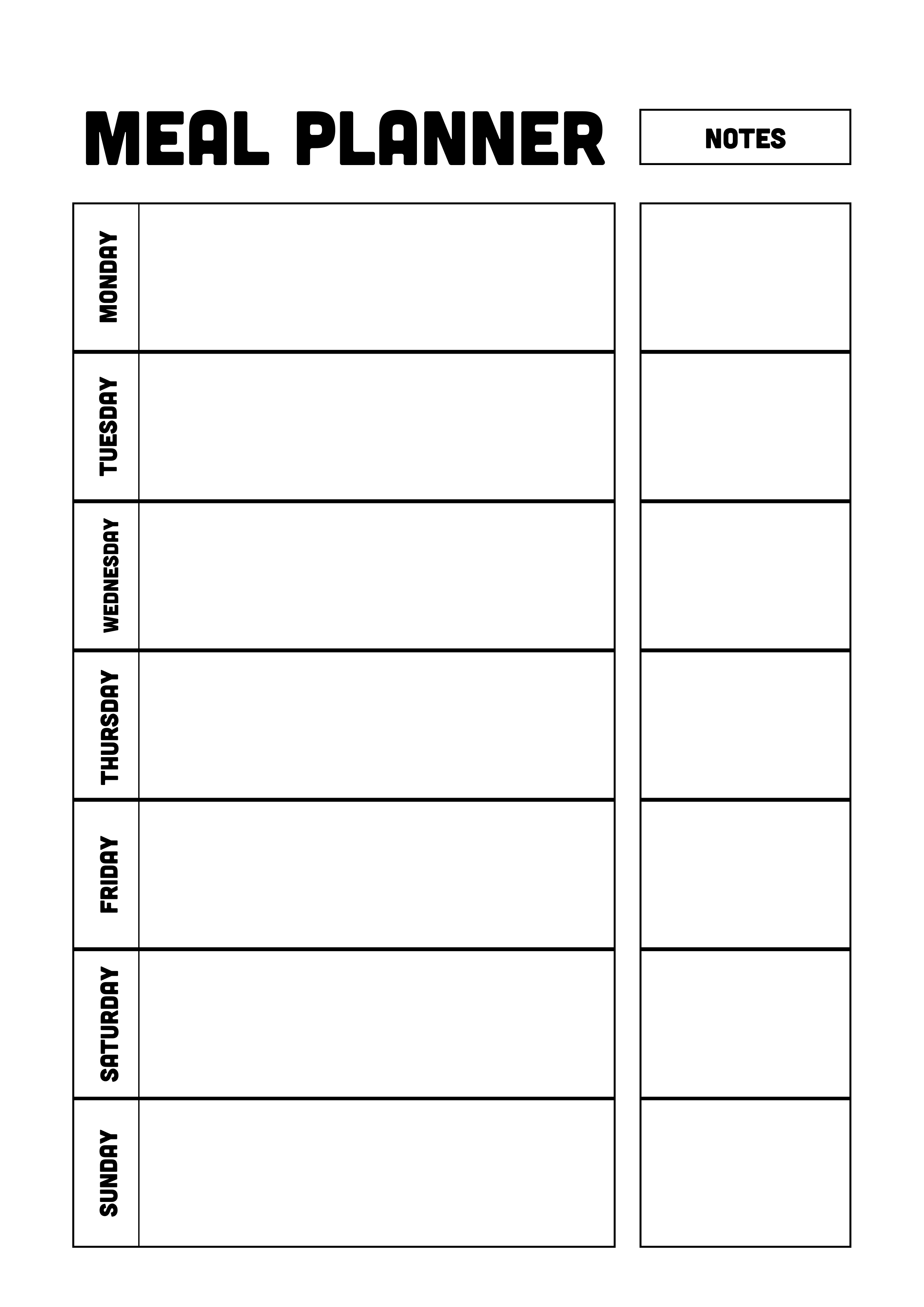 Free Meal Planner And Exercise Planner Templates