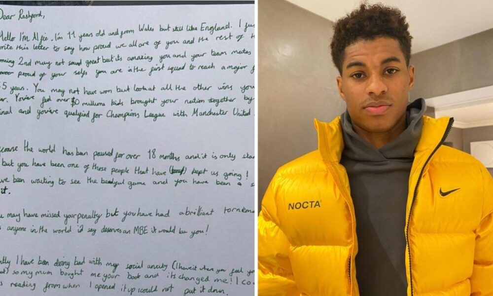 Marcus Rashford shares touching letters he received from children ...