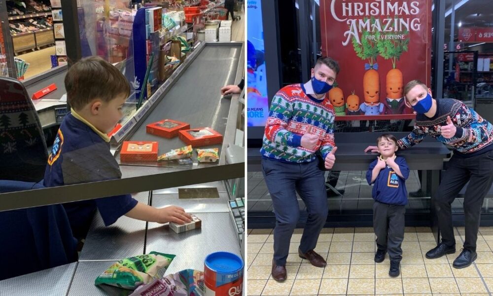Aldi gives 5-year-old 'super fan' his own uniform and tour of supermarket