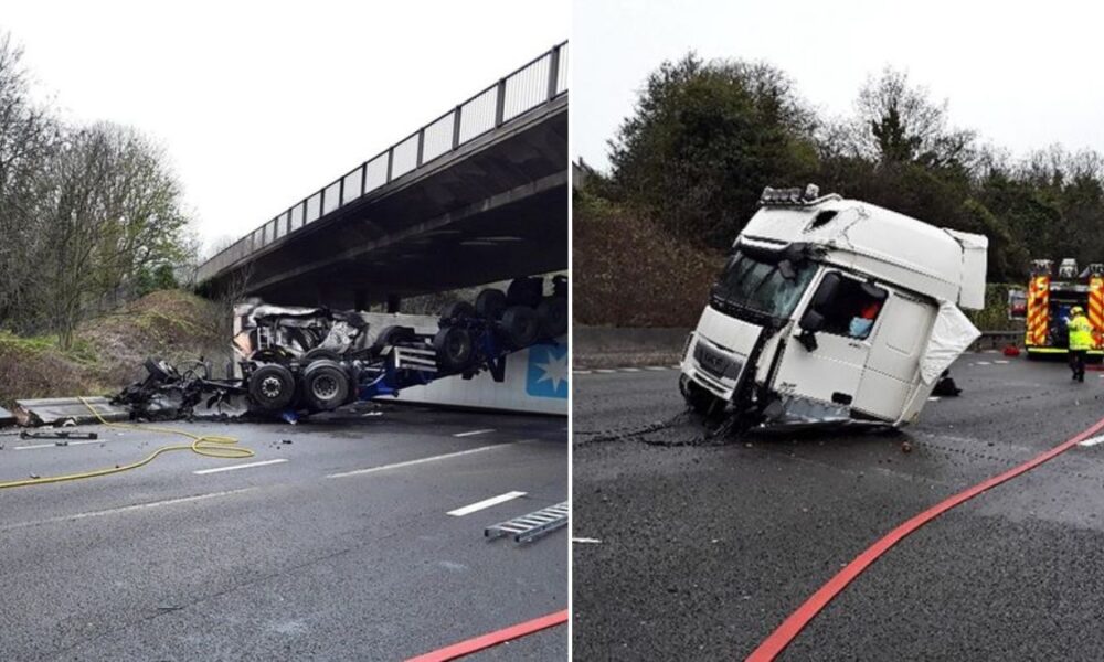 Horror crash on M6 see lorry sliced in half - Proper Manchester