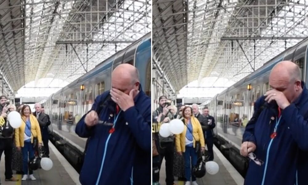 Emotional moment train driver finishes last shift after 52 years