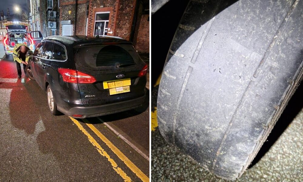 Police issue warning after taxi driver pulled for bald tyres