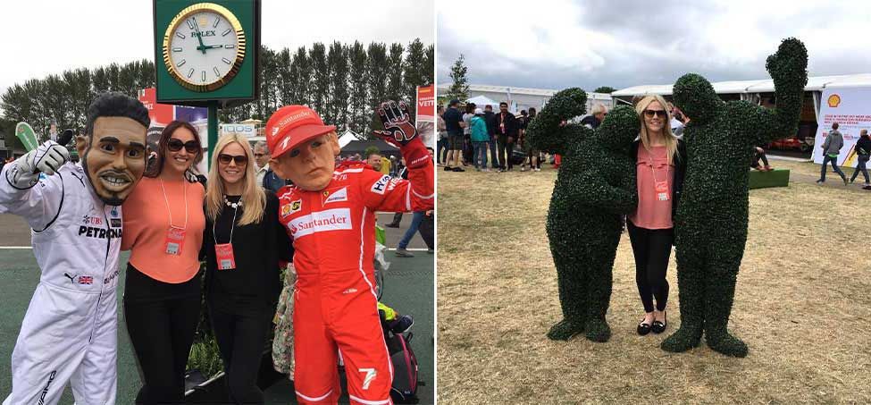 Racing-themed acts roam F1 fan zones at Silverstone race track ...